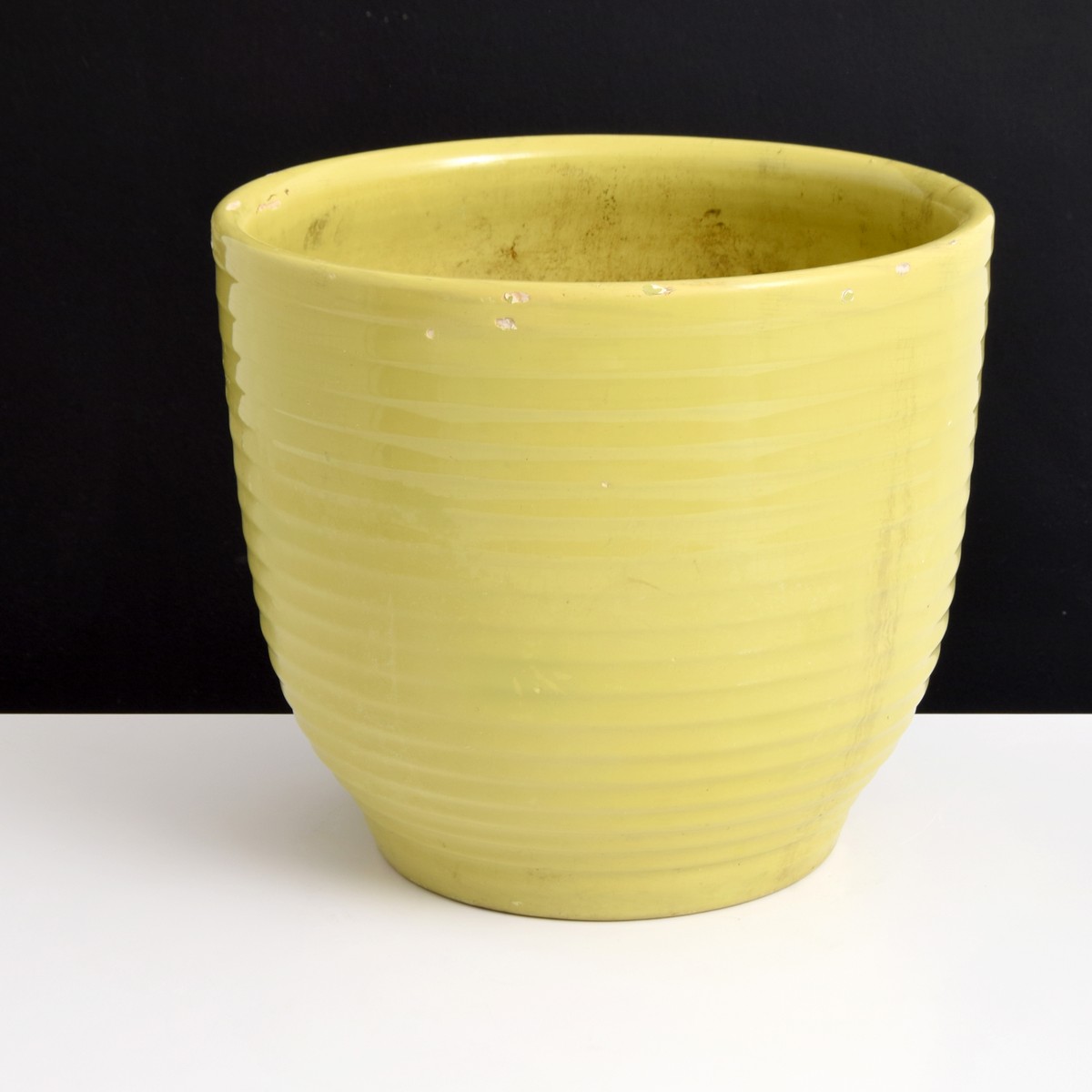 Large Bauer Yellow Ringware Jardiniere/Planter - J.A. Bauer Pottery Co ...