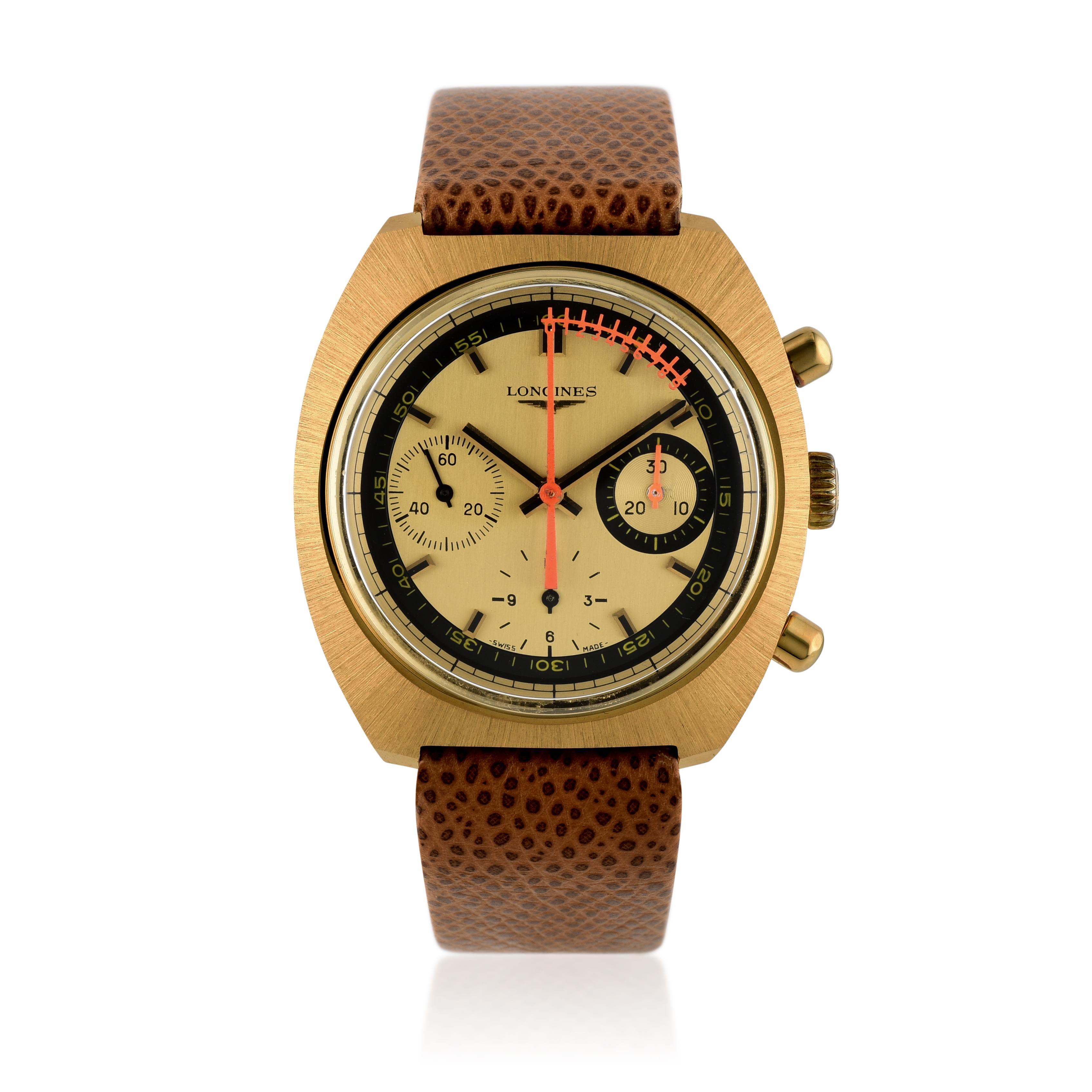 Longines Valjoux 72 Nonius Chronograph in 18K Gold | Barnebys