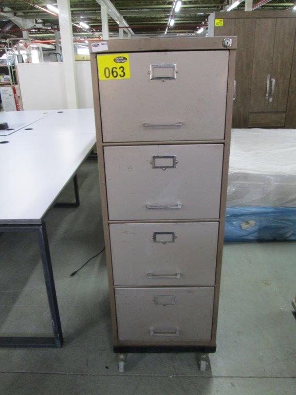 63 - 1 X STEEL 4 DRAWER FILING CABINET .. CONDITION: PLUS 15% VAT & 10% ...