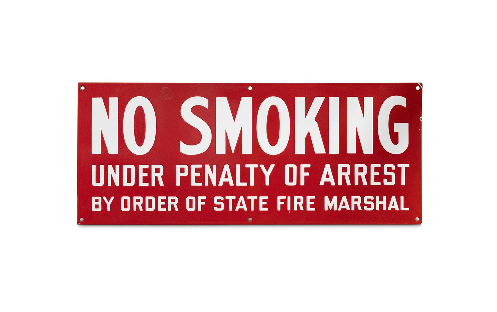 No Smoking Fire Marshall Sign | Gooding Christie's