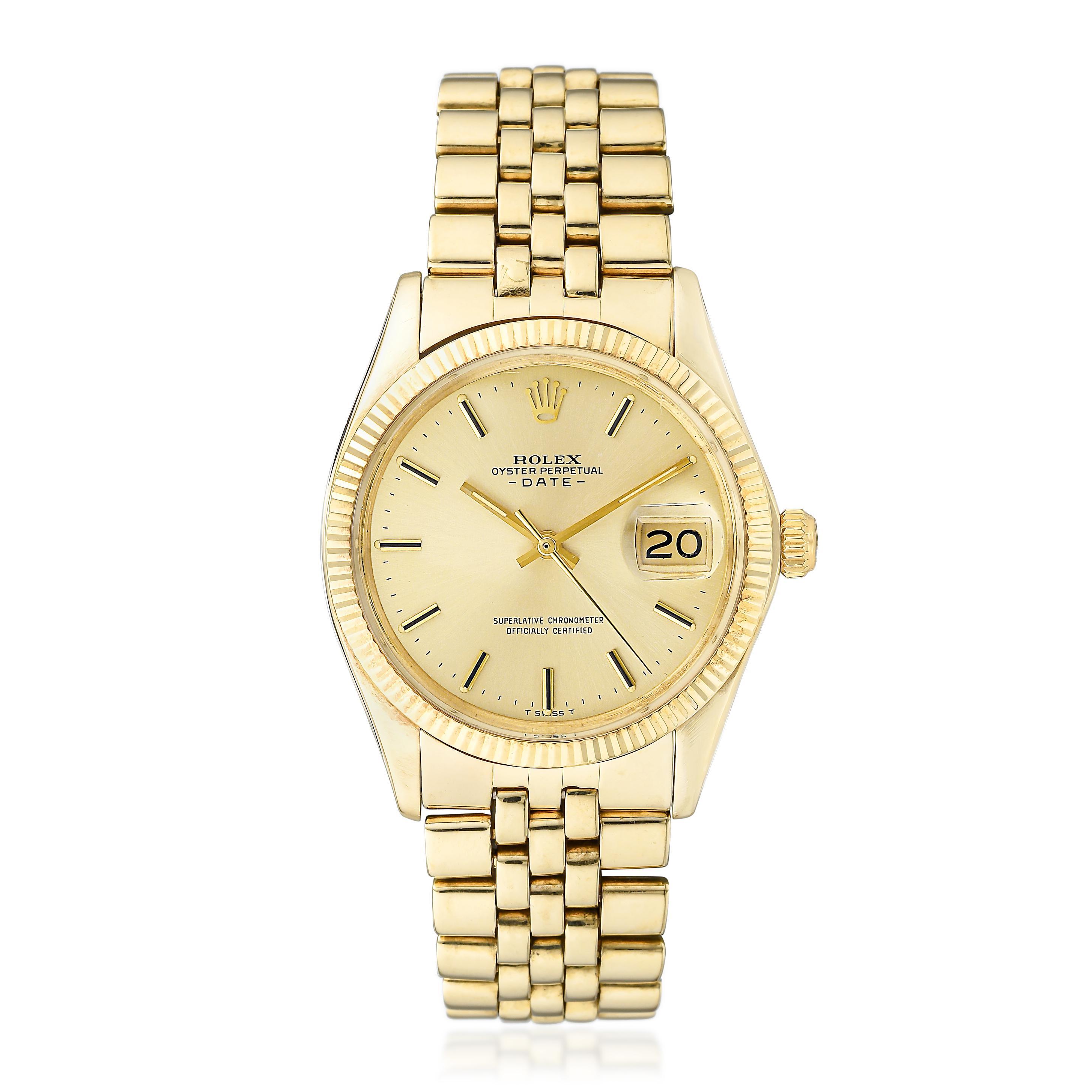 Rolex Oyster Perpetual Date in 14K Gold - Rolex | Barnebys
