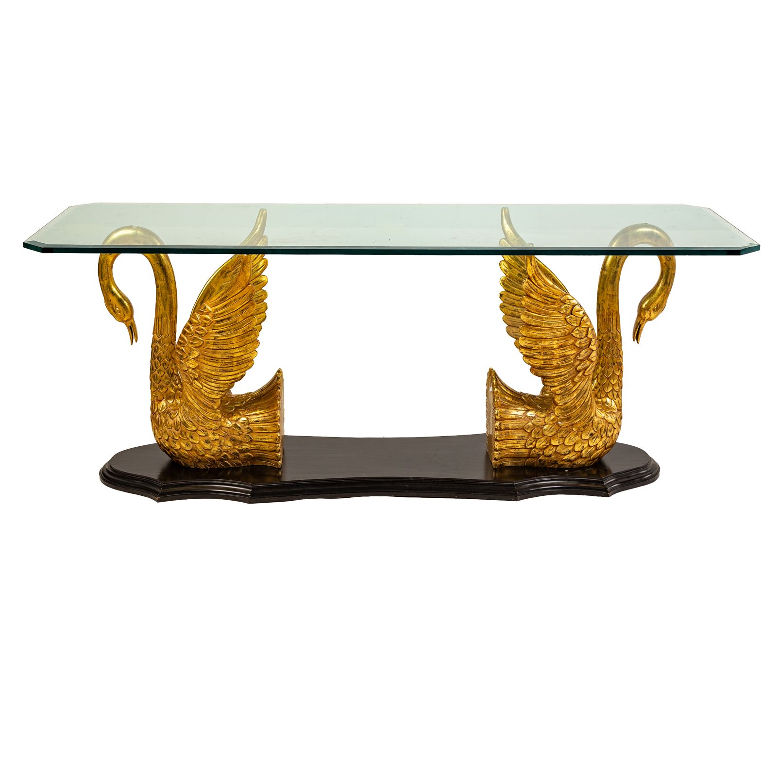Hollywood Regency Style Gilt Double Swan Table | Alex Cooper - Fine Art
