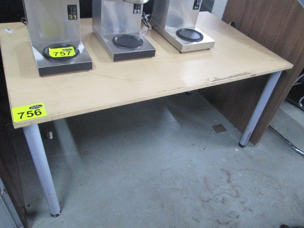 756 - 1 X MAPLE TRAINING TABLE .. CONDITION: PLUS 15% VAT & 10% BUYERS ...
