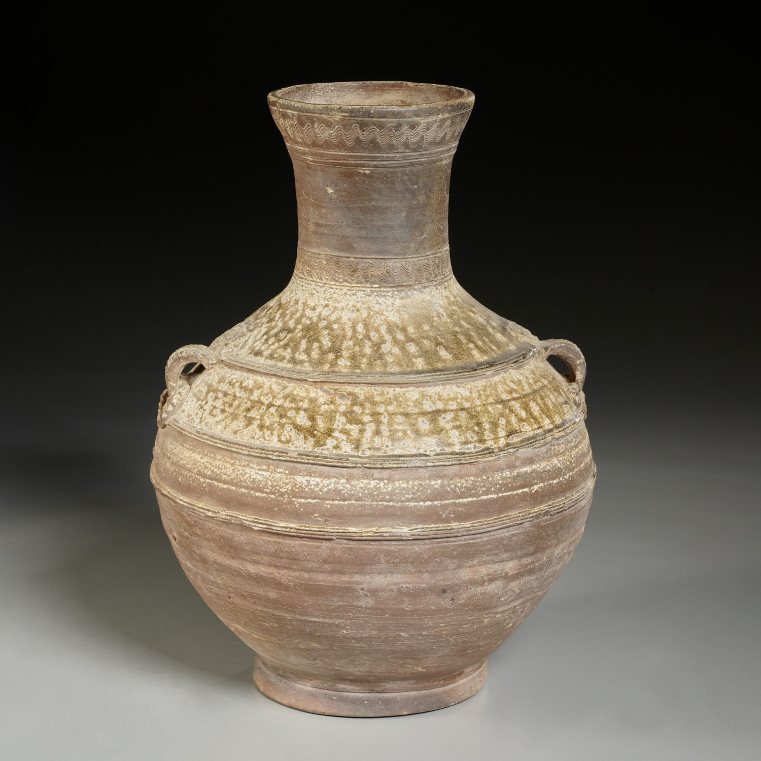 Large Chinese Han style glazed stoneware Hu vessel | Barnebys