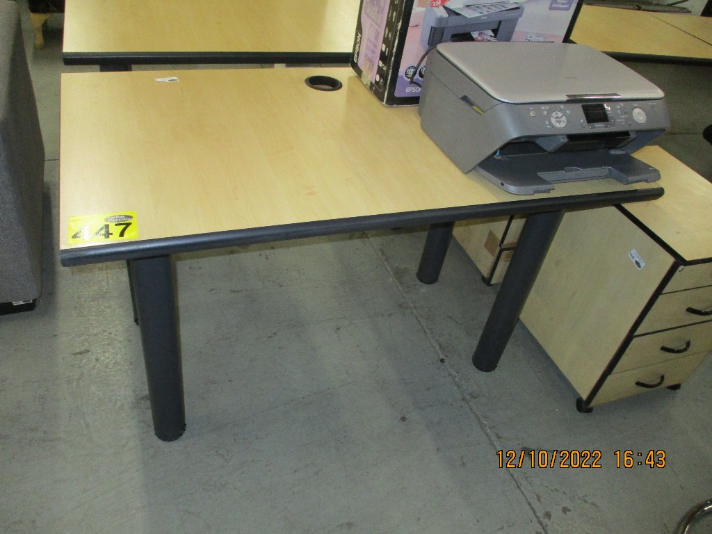 447 - 2 X MAPLE TRAINING TABLE .. CONDITION: PLUS 15% VAT & 10% BUYERS ...