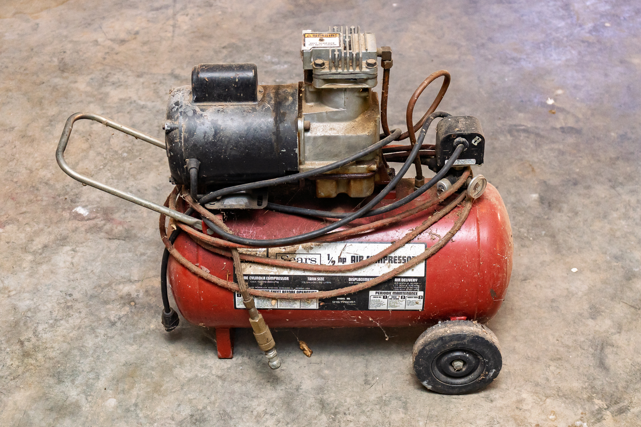 Sears Rolling Air Compressor | Harritt Group, Inc