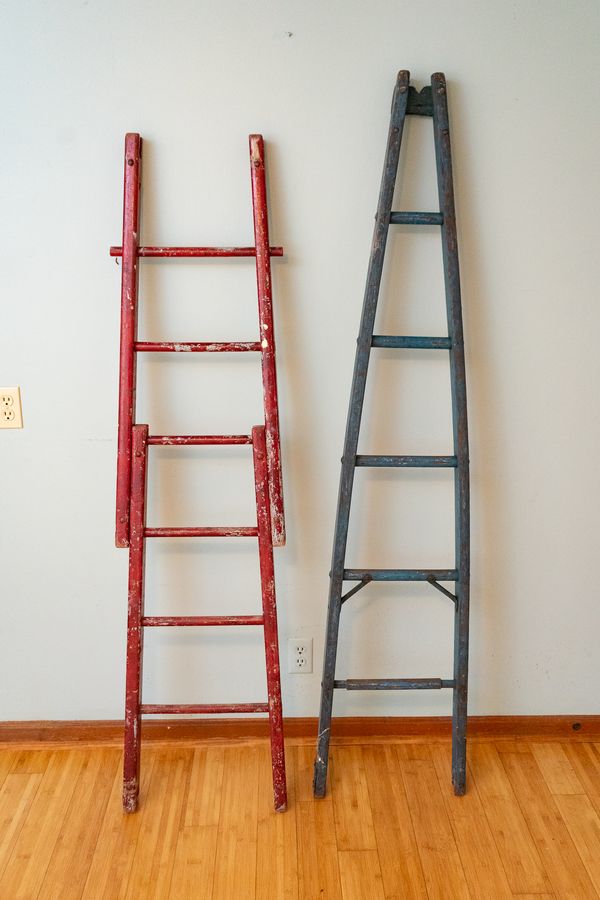 Two Antique Wooden Ladders | Harritt Group, Inc
