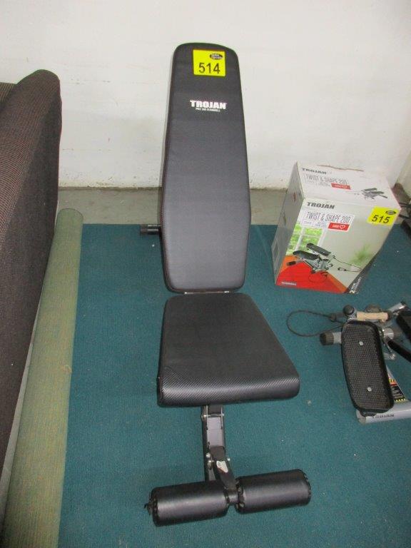 514 - 1 X TROJAN DUMBELL PRO 300 BENCH .. CONDITION: PLUS 15% VAT & 10% ...