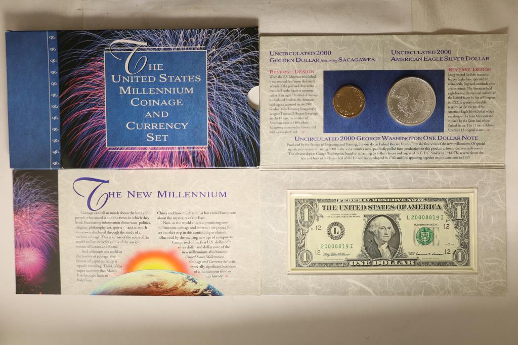 2000 US MILLENNIUM COINAGE & CURRENCY SET CONTAINS | Barnebys