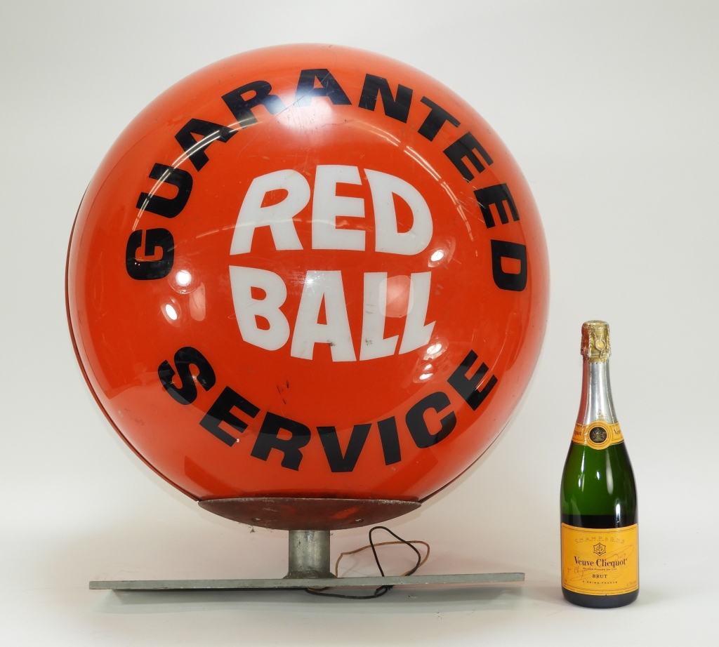 Vintage Red Ball Automotive Advertising Sign | Barnebys